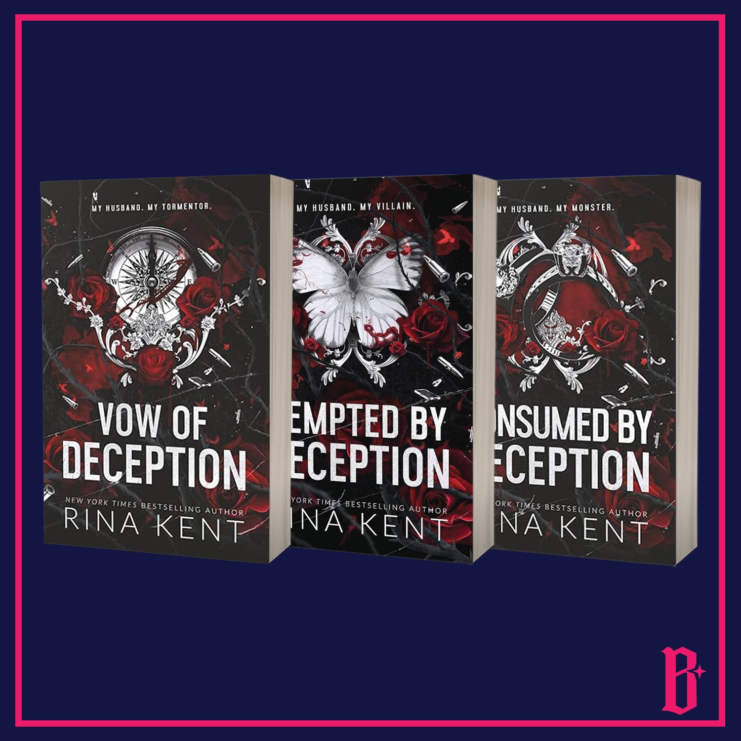Deception Trilogy by Rina Kent (New Discreet Covers, Foiled Bookplate ...