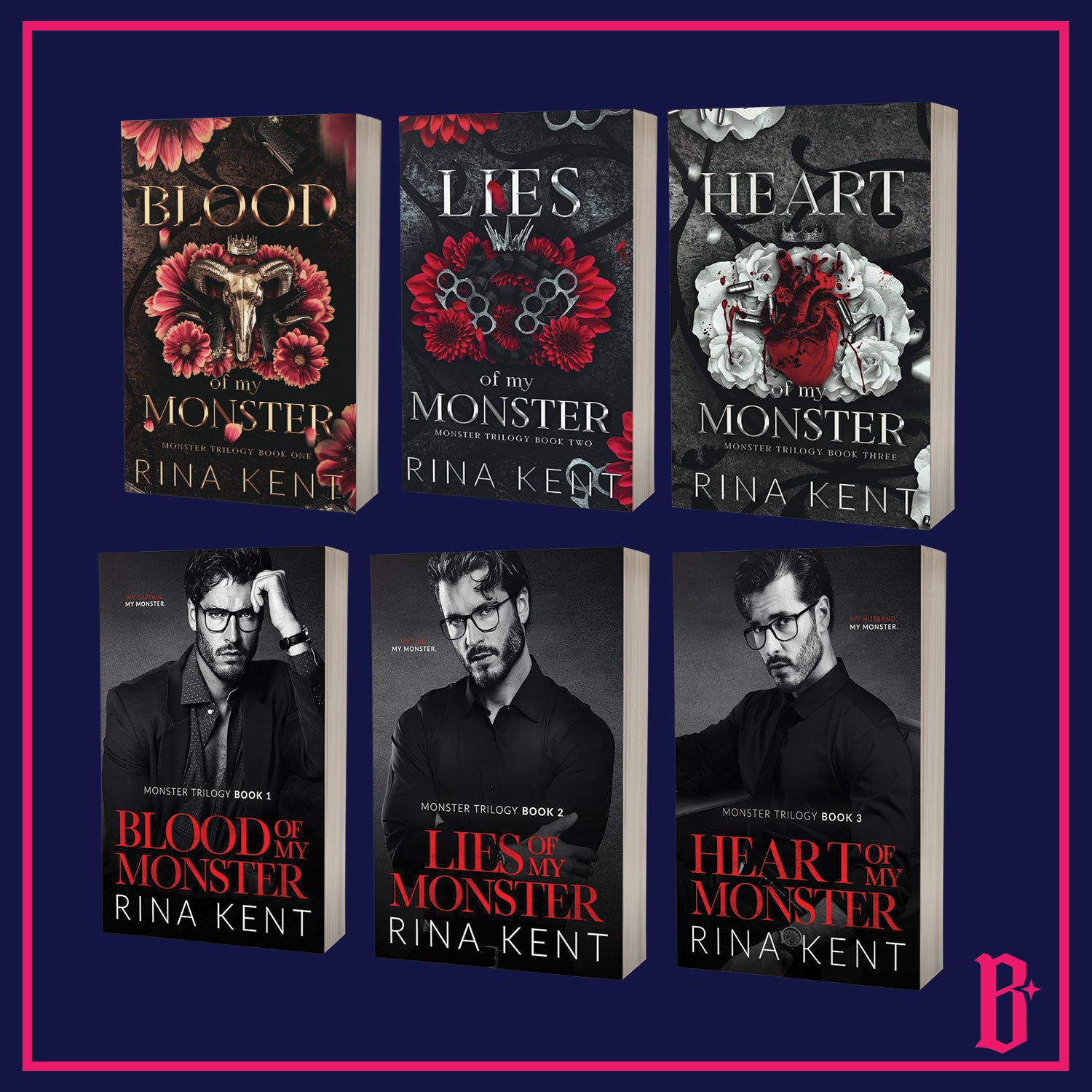 Monster Trilogy by Rina Kent (Foiled Bookplate) – Baddies