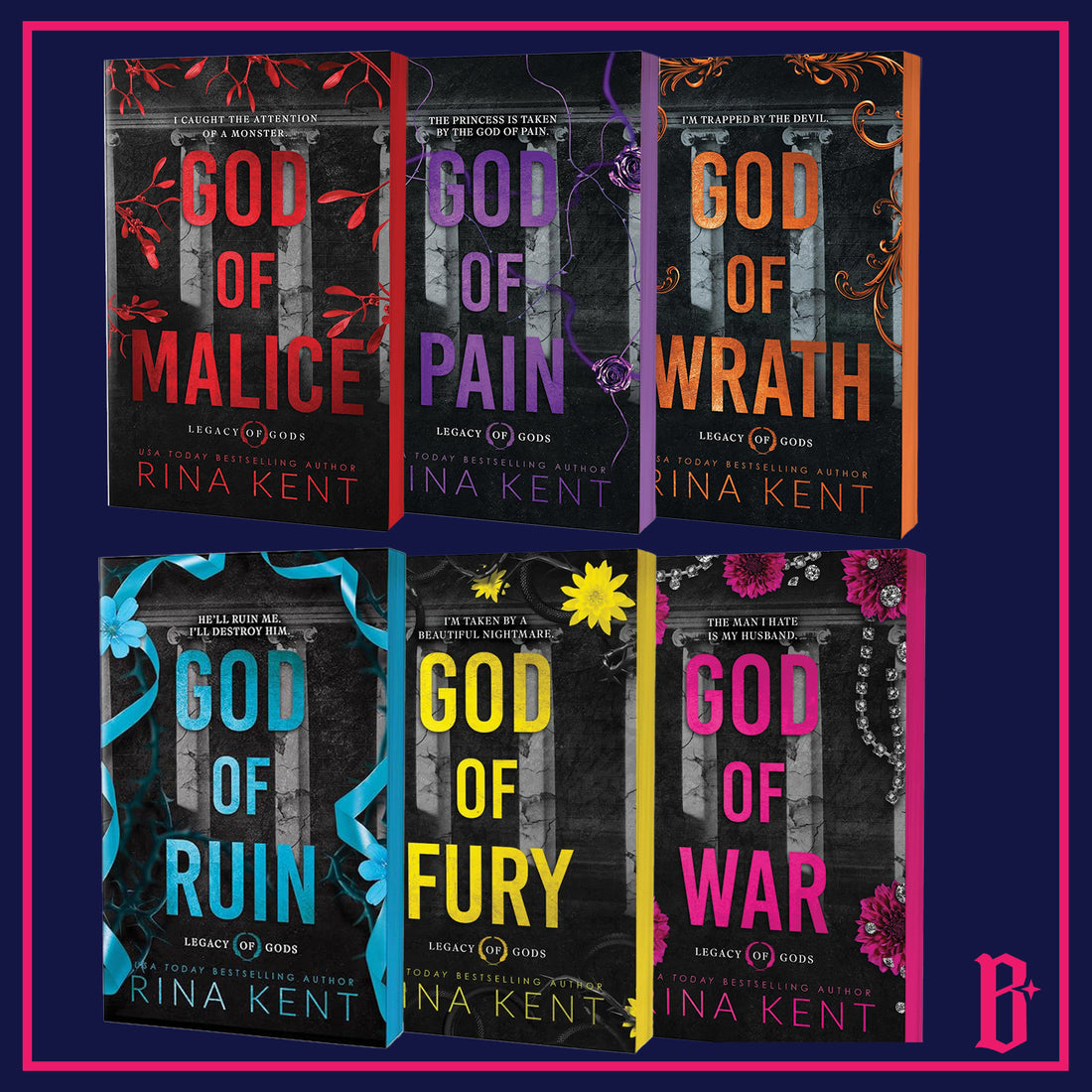 Legacy of Gods Series by Rina Kent (Bloom Editions with Sprayed Edges ...